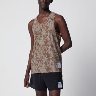 SATISFY MothTech Tanktop in Camouflage aus perforiertem Micro-Jersey