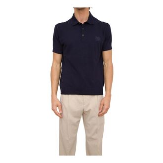 Etro Gestricktes Polo-Shirt - - Tops - Herren - Blau - XL