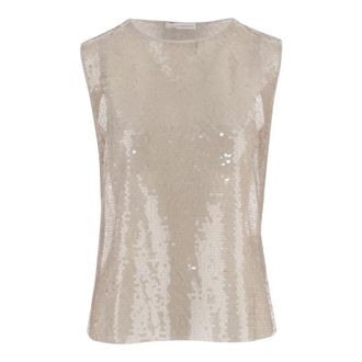 Niccol&ograve; Pasqualetti Pailletten-Tanktop - - Tops - Damen - Beige - XS