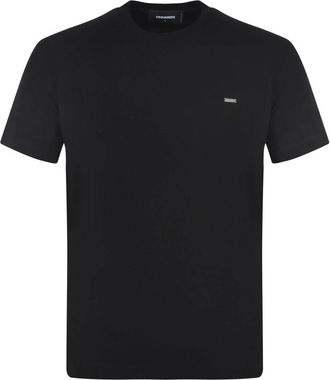 Dsquared2 Homme, Tops, Noir, Taille: 2XL Logo-plaque Crewneck T-shirt
