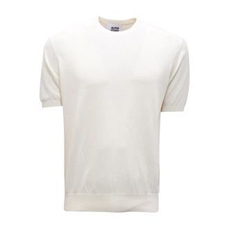 Alpha Studio Baumwollkrepp Pullover in Latte - - Tops - Herren - Wei&szlig; - 2XL