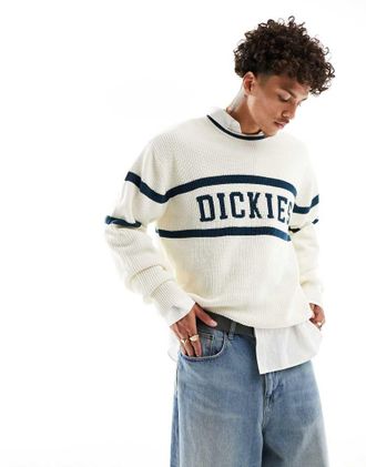 Dickies Melvern - Strick-Sweatshirt in Ecru und Gr&uuml;n, exklusiv bei ASOS-Green