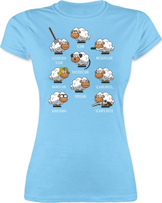 Shirtracer Shirt Damen - Schafe Sch&auml;fchen Sch&auml;fer Schaf Sheep Schafbauer Lustig Witzig - M - Hellblau - Tshirt Bedruckt mit schafen schafmotiv unschaf Shirts t M