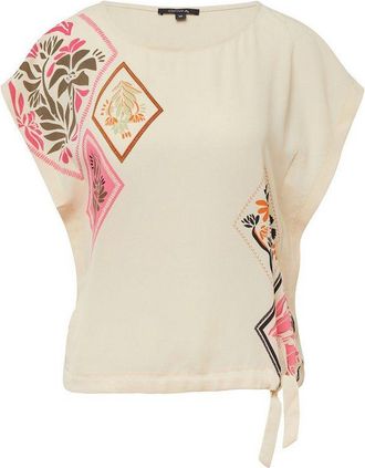 Comma Kurzarmshirt T-Shirt Blusenshirt im Relaxed Fit mit &uuml;berschnittenen &Auml;rmeln