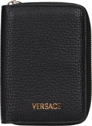 Versace Hommess Portefeuille Cuir Noir