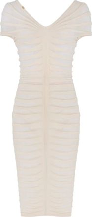 Elisabetta Franchi Femme, Robes, Beige, Taille: 40 FR Robe Midi