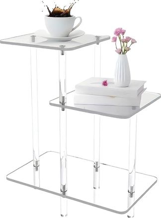 Generic Tisch aus Acryl, Dekoration f&uuml;r Zuhause, Tisch, transparent, 3 Schichten, Nachtsand, f&uuml;r Wohnzimmer oder Wohnzimmer