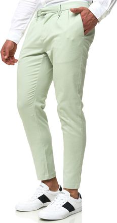 Indicode Herren Ignazo Stretch Chinohose aus Baumwolle | Herrenhose Chino Stoffhose Sea Foam, 28/32