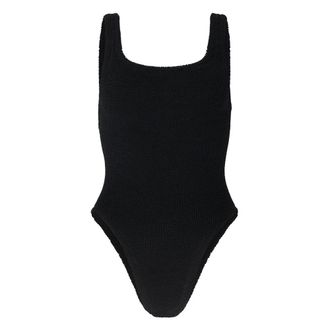 Hunza G Femme, Maillots de bain, Noir, Taille: ONE Size Maillot de bain une pi&egrave;ce textur&eacute; &agrave; col U