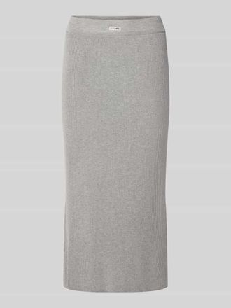 Karo Kauer Strickrock mit Label-Patch und elastischem Bund