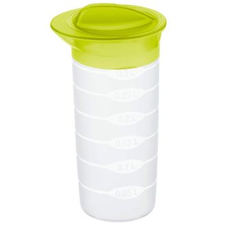 Rotho Shaker Shaker 0.3l mit Deckel und Skala, Kunststoff (PP) BPA-frei, transparent/gr&uuml;n, 0,3l (8,0 x 8,0 x 16,0 cm)