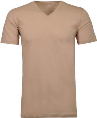 Ragman Ragman Lot de 2 t-shirts &agrave; col en V pour homme - Ecru - 54