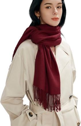 Maamgic Foulard Echarpe xxl echarpe printemps Femme Homme 200 * 70CM Hiver Touch&eacute; Soyeux Multi-Couleur El&eacute;gant Ch&acirc;le Doux pour Mariage Party Soiree, Bordeaux/