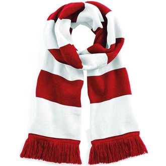 Beechfield Unisex Stadium Scarf Schal, Mehrfarbig (Classic Red/White 00), One Size