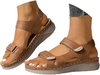 Generic Sandales d&eacute;t&eacute; habill&eacute;es pour femme - Espadrilles compens&eacute;es d&eacute;contract&eacute;es &agrave; talons hauts - Sandales d&eacute;t&eacute; d&eacute;contract&eacute;es - Sandales compens&eacute;es boh&egrave;me &agrave; 