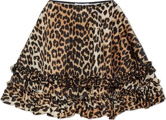 Ganni Femme, Jupes, Brun, Taille: 36 FR Jupe &agrave; volants