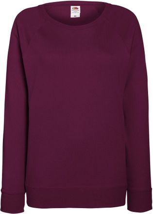 Fruit Of The Loom Damen Lightweight Raglan Sweat - In vielen tollen Farben Farbe Burgund Gr&ouml;&szlig;e 2XL