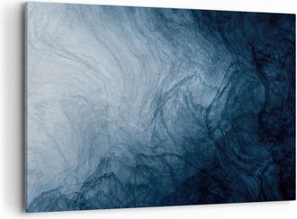 Arttor Bilder auf Leinwand 100x70cm Leinwandbild mit Rahmen Wasser Blau Farbe Groß Wanddeko Bild Schlafzimmer Küche Deko Wandbilder Dekoration Wohnzimmer Wal