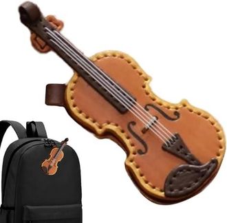 Generic Porte-cl&eacute;s violon fait &agrave; la main | Porte-cl&eacute;s &eacute;l&eacute;gant pour la musique | Porte-cl&eacute;s musical pour amateur de violon, porte-cl&eacute;s classique en cuir, pende