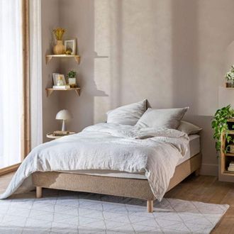 TERRE DE NUIT Terre De Nuit - Cache-sommier bouclette int&eacute;gral beige 140x190 - Boucletta