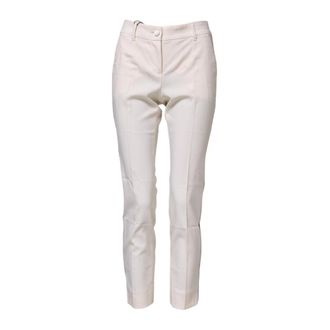 Dolce & Gabbana Wei&szlig;e Wollhose mit schmaler Taille - - Trousers - Damen - Wei&szlig; - 2XS