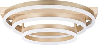 Beliani Deckenleuchte mit integrierten LED-Lichtern Runde Form Kreis Ringe Aluminium Gold NORE