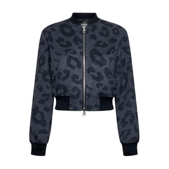 Silvian Heach Kurze Bomberjacke mit Tiermuster - - Jackets - Damen - Schwarzk - XS