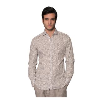 Barba Bedrucktes Hemd - - Shirts - Herren - Beige - L