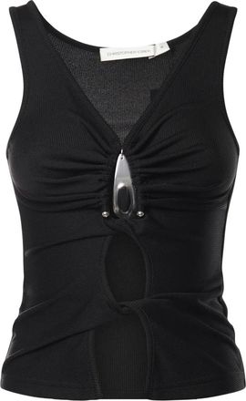 CHRISTOPHER ESBER Femme, Tops, Noir, Taille: 36 FR Crystal Pendant Open Twist Tank