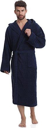 Ladeheid Peignoir de Bain Éponge 100% Coton Homme LA40-101 (Bleu foncé (D12), M)