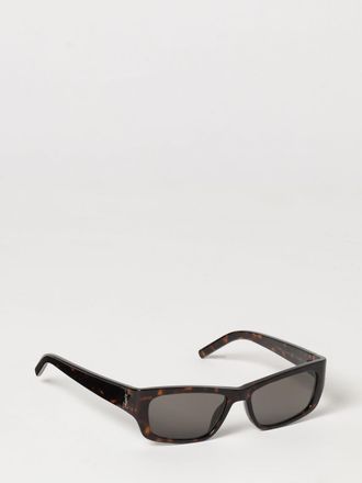 Saint Laurent Lunettes de soleil en ac&eacute;tate &eacute;caille de tortue avec monogramme YSL