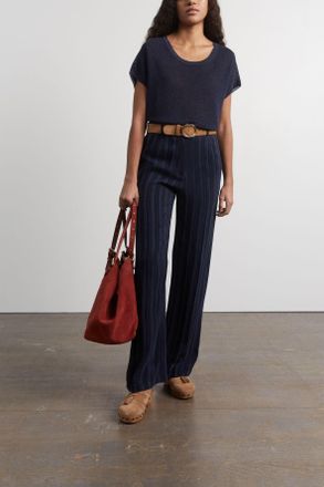 Gerard Darel Pantalon fluide ray&eacute; - EDA - Marine