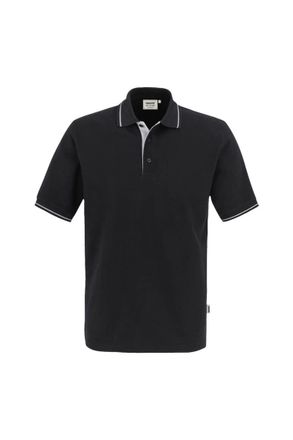 HAKRO Polo-Shirt Casual - 3-Loch Knopfleiste - 803 - schwarz/silber - Gr&ouml;&szlig;e: 3XL