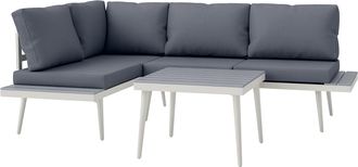 OUTSUNNY Gartenm&ouml;bel Set 4 Personen wetterfest Balkonm&ouml;bel-Set mit 2er Sofa, Kissen Beistelltisch Stahl Outdoor Sitzgruppe Terrassenm&ouml;bel Gartengarnitur Garten