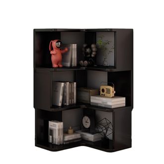 Generic 2-7-stufiges Eck-B&uuml;cherregal, B&uuml;cherregal aus Holz, kreativ gebogenes B&uuml;cherregal, zur Aufbewahrung von B&uuml;chern und Dekorationsgegenst&auml;nden, geeignet 