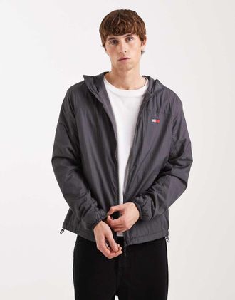Tommy Jeans Chicago - Veste &agrave; capuche en polaire - Gris fonc&eacute;