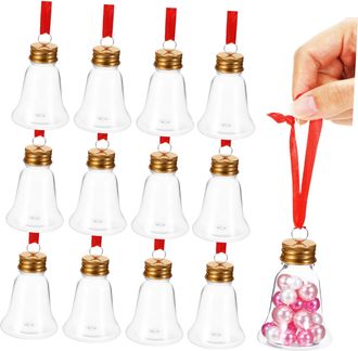 TOPBATHY 12stücke Durchsichtige Ornamente Zum Basteln Befüllbare Weihnachts-schnapskugeln Bonbongläser Aus Kunststoff Weihnachtstrinkwasserflasche Zur Dekorati