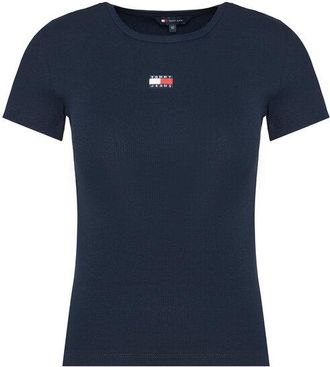 Tommy Jeans Longsleeve Badge DW0DW17881 Dunkelblau Slim Fit