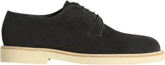 Kiton Homme, Chaussures, Noir, Taille: 42 EU Derby en daim de veau avec semelle en caoutchouc