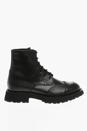 Alexander McQueen Schn&uuml;rstiefel aus Leder mit Brogue-Details Alexander McQueen