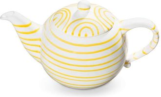 Gmundner Keramik Teekanne glatt Füllmenge : 1.5 Liter Gelbgeflammt Geschirr, handgemacht in Österreich