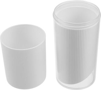 BESPORTBLE NUOBESTY Wiederverwendbarer Zahnb&uuml;rstenbecher aus Bruchsicherem Kunststoff Tragbarer Mundsp&uuml;lbecher mit Abdeckung Leicht Gro&szlig;volumig f&uuml;r Reisen Hotel 