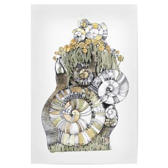 artboxONE Poster 30x20 cm Floral Mama Schnecke hochwertiger Design Kunstdruck - Bild Blumen blüten kreisel