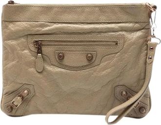 Balenciaga Pre-owned Sac bandouli&egrave;re clout&eacute; en cuir dagneau - Femme - Pre-owned - Beige - Taille: ONE Size