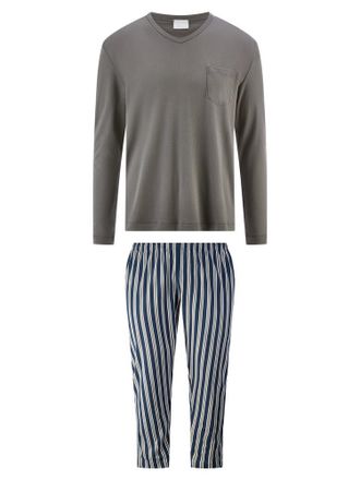 Mey Langer Schlafanzug Mey Night gr&uuml;n