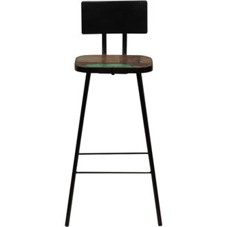 vidaXL Barhocker-Set aus 2 St&uuml;ck aus recyceltem Massivholz