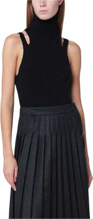 Roberto Collina Femme, Pulls, Noir, Taille: 42 FR Top Canotta
