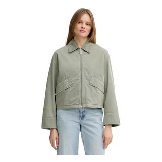 Marc O'Polo Cropped Full-Zip Collared Jacket - - Jackets - Damen - Gr&uuml;n - M