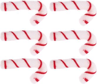 Supvox 6 St&uuml;ck Kleiner Zuckerstangen Anh&auml;nger aus Filz Kompakte Selbstgemacht Weihnachtsornamente Filigrane Weihnachtsdeko f&uuml;r Bastelprojekte Festliche Charm