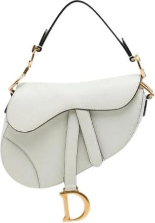 Dior Sac port&eacute; &eacute;paule Pre-owned Saddle - Femme - Pre-owned - Blanc - Taille: ONE Size